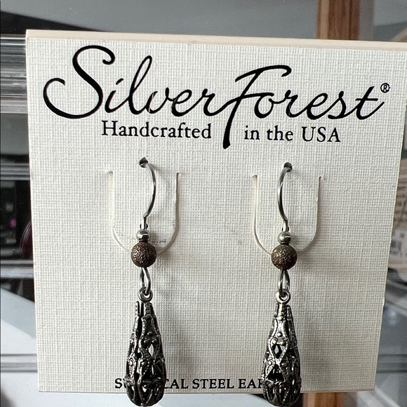 Silver Forest | Jewelry | Silver Forest Black And Silver Teardrop ...
